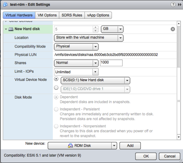 Howto convert a physical RDM into a VMDK disk - Virtual To The Core